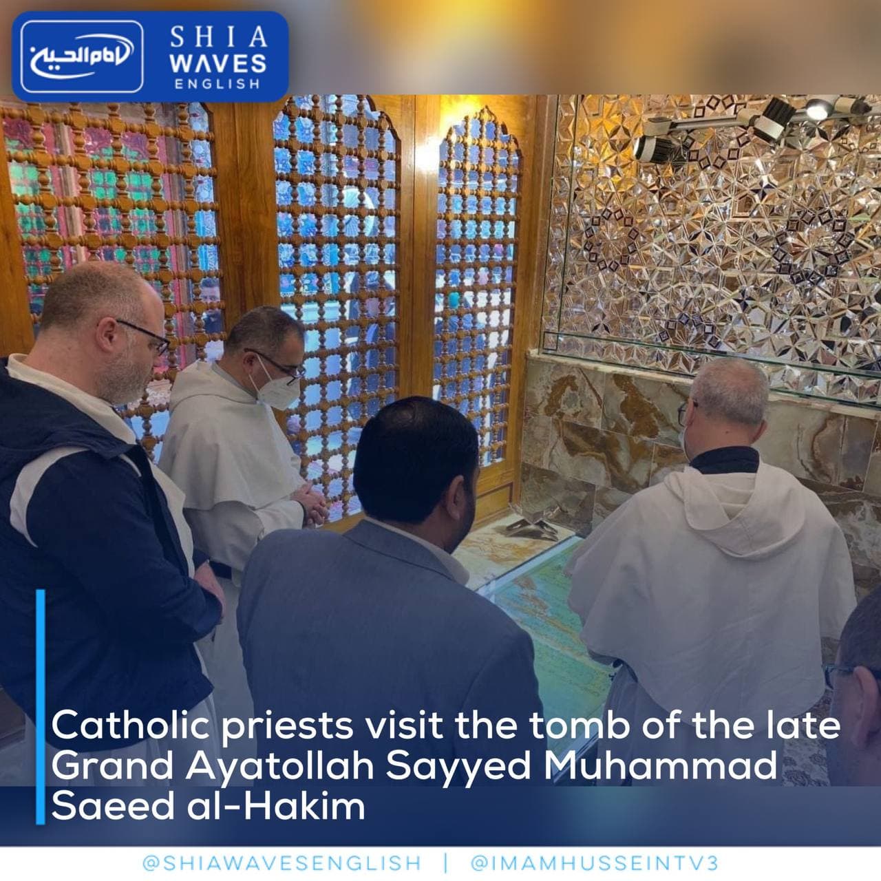 Catholic priests visit the tomb of the late Grand Ayatollah Sayyed ...