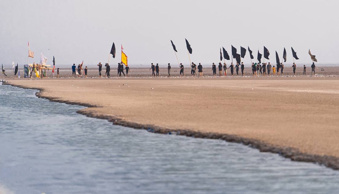 The first steps of the Arbaeen Walk towards Karbala start from the far ...
