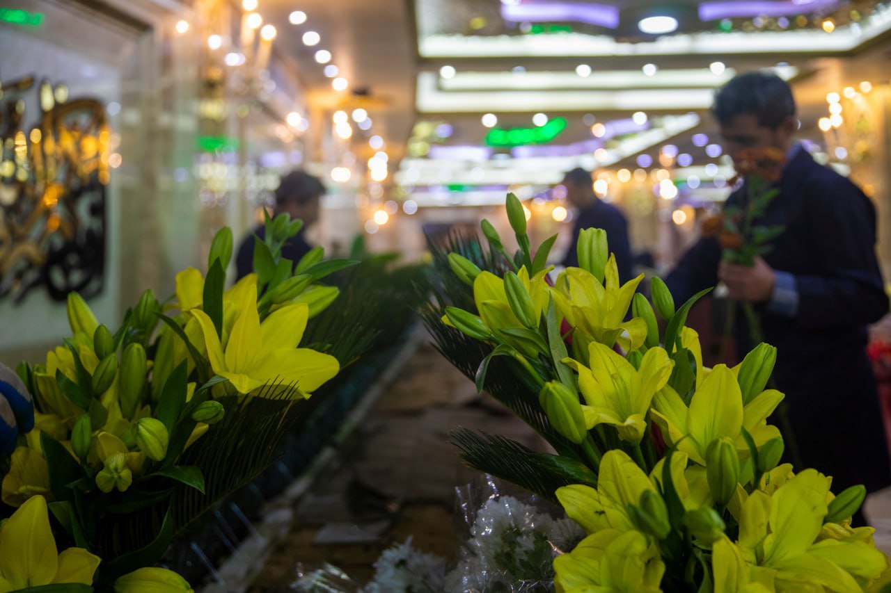 Imam Hussein Holy Shrine decorated with flowers and flags ahead of Sha ...