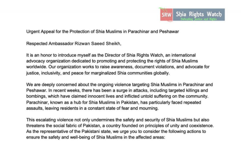 Shia Rights Watch Engages with Pakistani Ambassador on Behalf of Shia ...